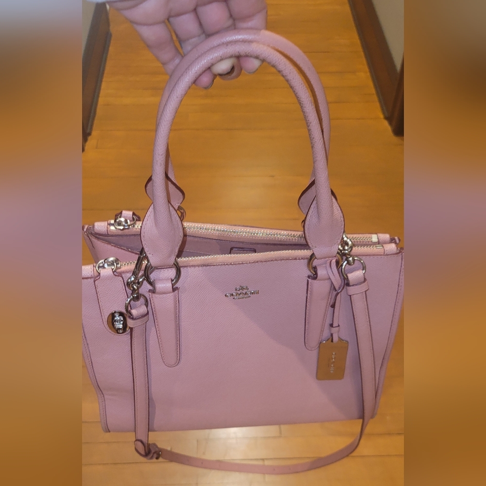 Coach Crosby Carryall In Bubblegum Pink Crossgrain Le… - Gem